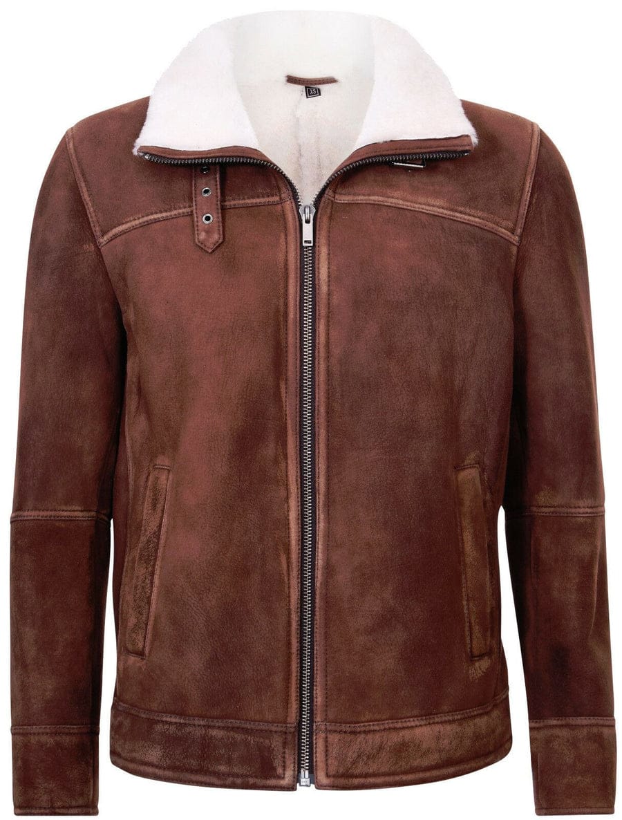 MENS SHEEPSKIN LEATHER HARRINGTON BOMBER JACKET-LUANDA – F1 RACE GEARS